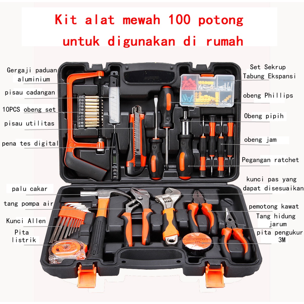 Jual Hand Toolset Tool Kit Set Toolkit Toolbox Tool Set Tool Box ...