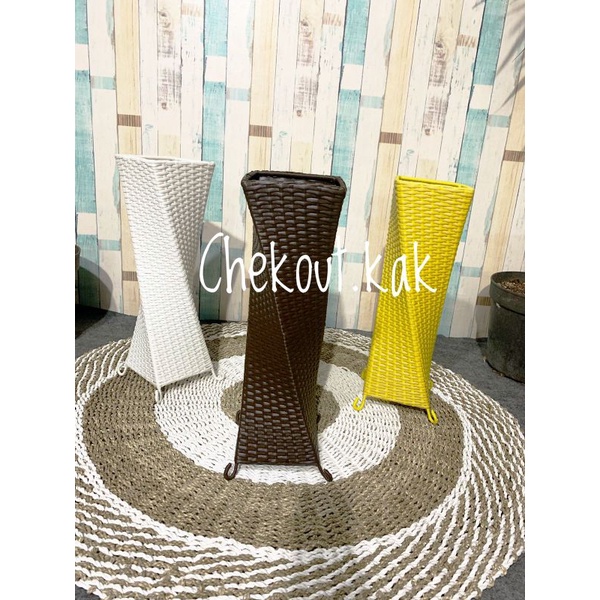 Jual Pot rotan ulir tinggi 60cm/pot rotan sintetis/tempat payung ...