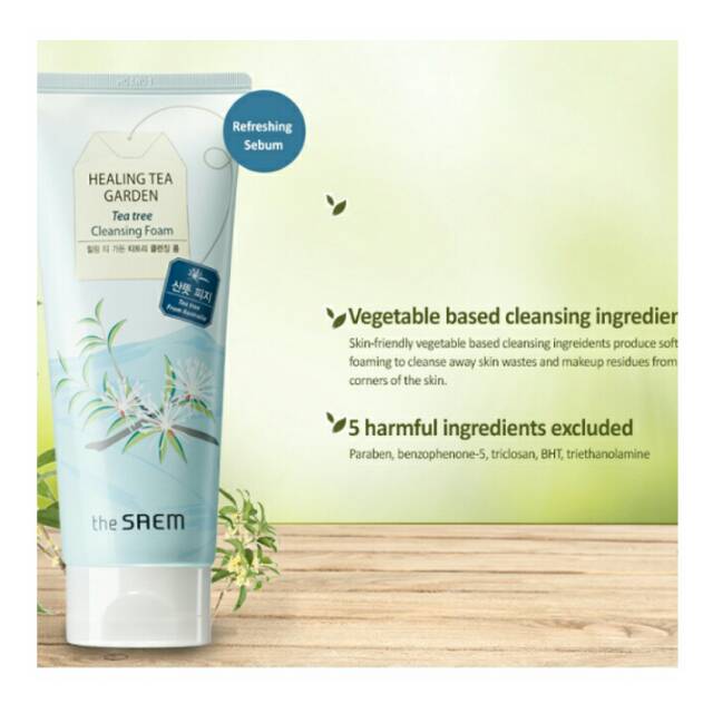 Jual The Saem Healing Tea Garden TEA TREE Cleansing Foam | Shopee Indonesia