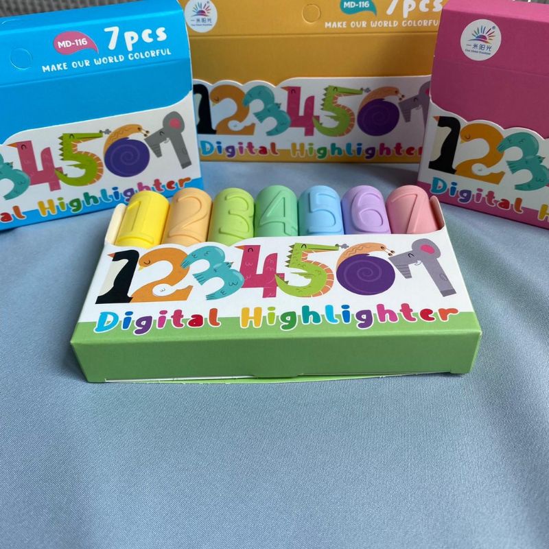 Jual Stabilo Lucu Number 1 Sampai 7 Highlitter Angka Stationery Lucu ...