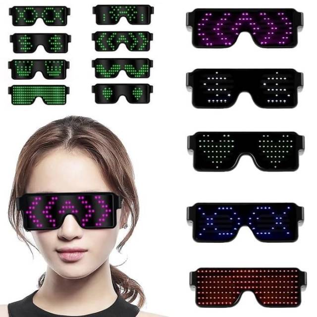 Jual KACAMATA PESTA LED 8 MODE NYALA LED GLASSES PARTY KACAMATA UNIK ...
