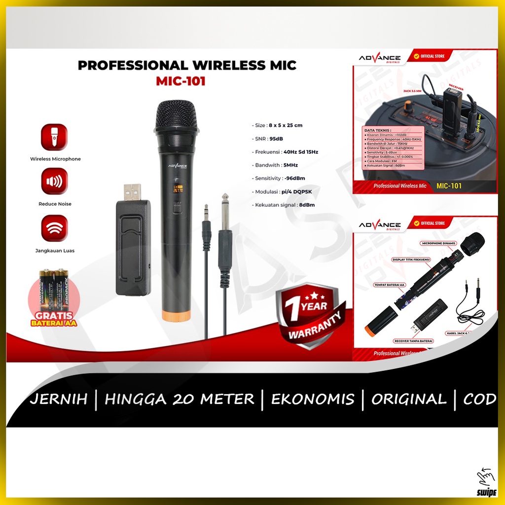 Jual Wireless Dynamic Mic V1 V2 Mik Mikrofon Microphone Karaoke Nyanyi ...