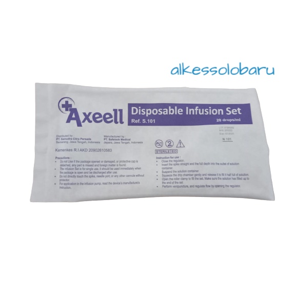 Jual Selang Infus / Infusion Set Merk Axeel / Infus Set Air Vent ...