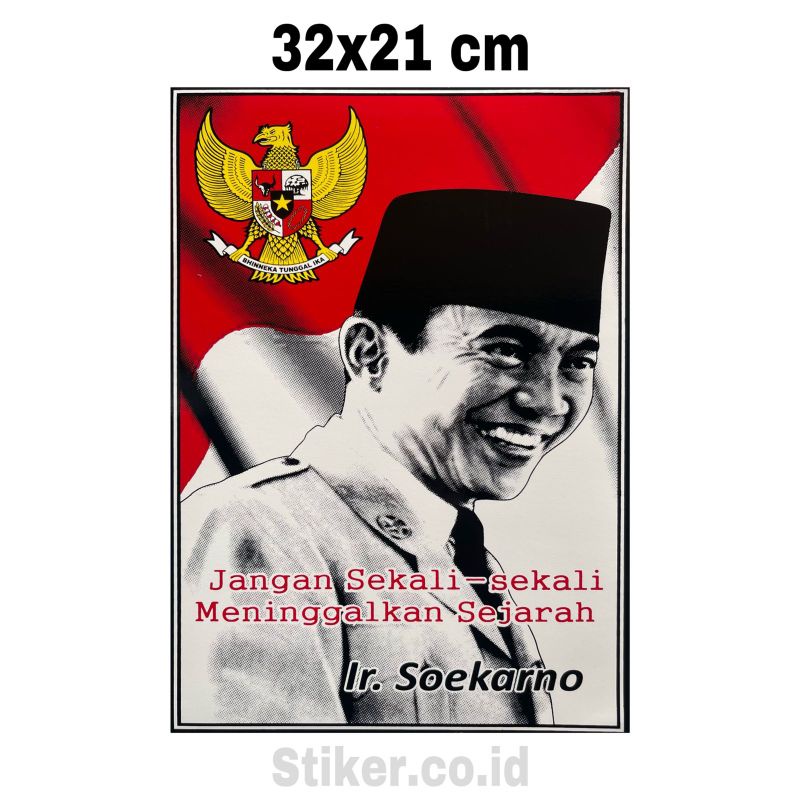 Jual STIKER JUMBO IR SOEKARNO UKURAN 32X21 CM | Shopee Indonesia