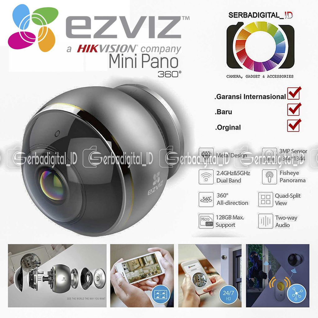Jual EZVIZ C6p 360 3Mp Min Pano Panoramic 360 View/Fisheye /CCTV IP Camera | Shopee Indonesia