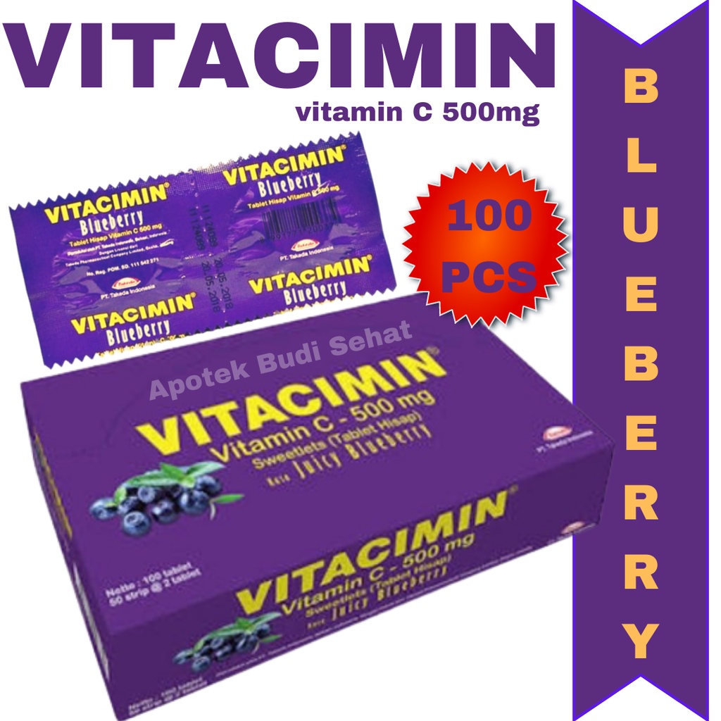 Jual Vitacimin Vitamin C 500mg Vitacimin Blueberry Vitamin Permen Vitamin Tablet Hisap Vitacimin ...