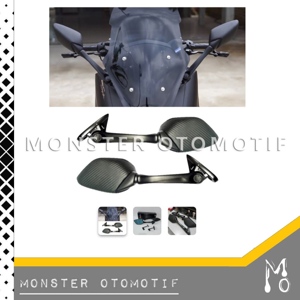 Jual Spion R25 Gagang Panjang CARBON Nmax, Lexi, Freego, Aerox ...