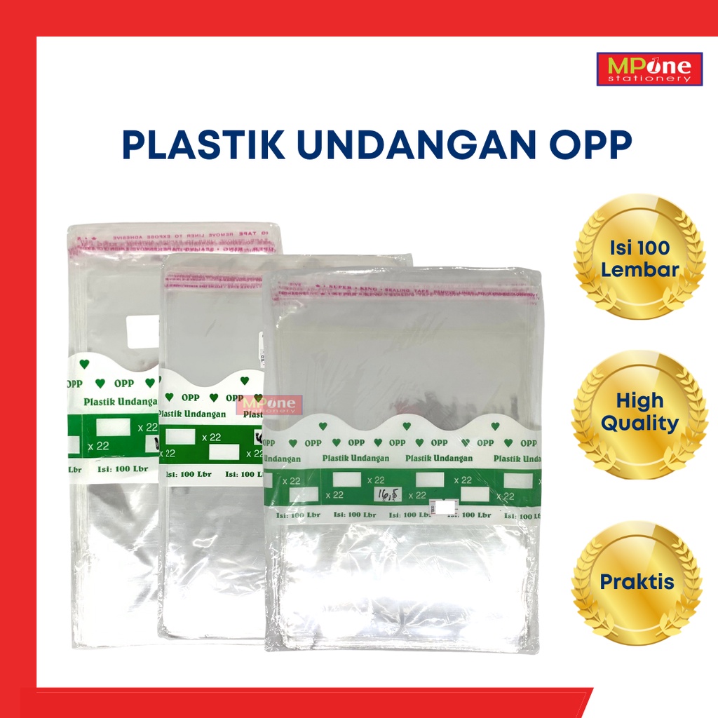 Jual (1 Pack) Plastik Undangan Isi 100 Lembar Ukuran x22cm / Plastik Undangan Opp Lem Semua ...