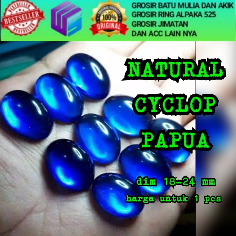 Jual BATU CYCLOP PAPUA NATURAL WARNA BIRU TUA | Shopee Indonesia