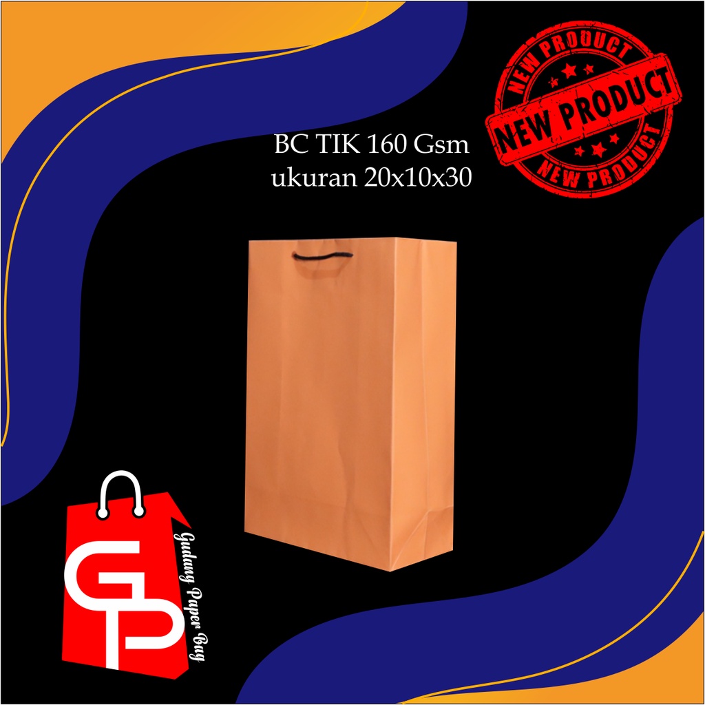 Jual PAPERBAG BC Orange 20x10x30 PxLxT tas kado paper bag souvenir ...
