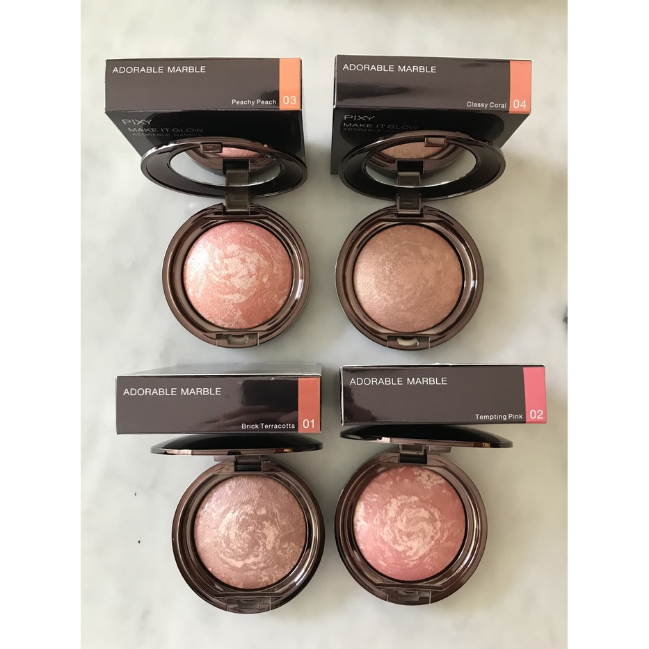 Jual AS Pixy Make It Glow Adorable Marble Blush On Blushon | Shopee ...