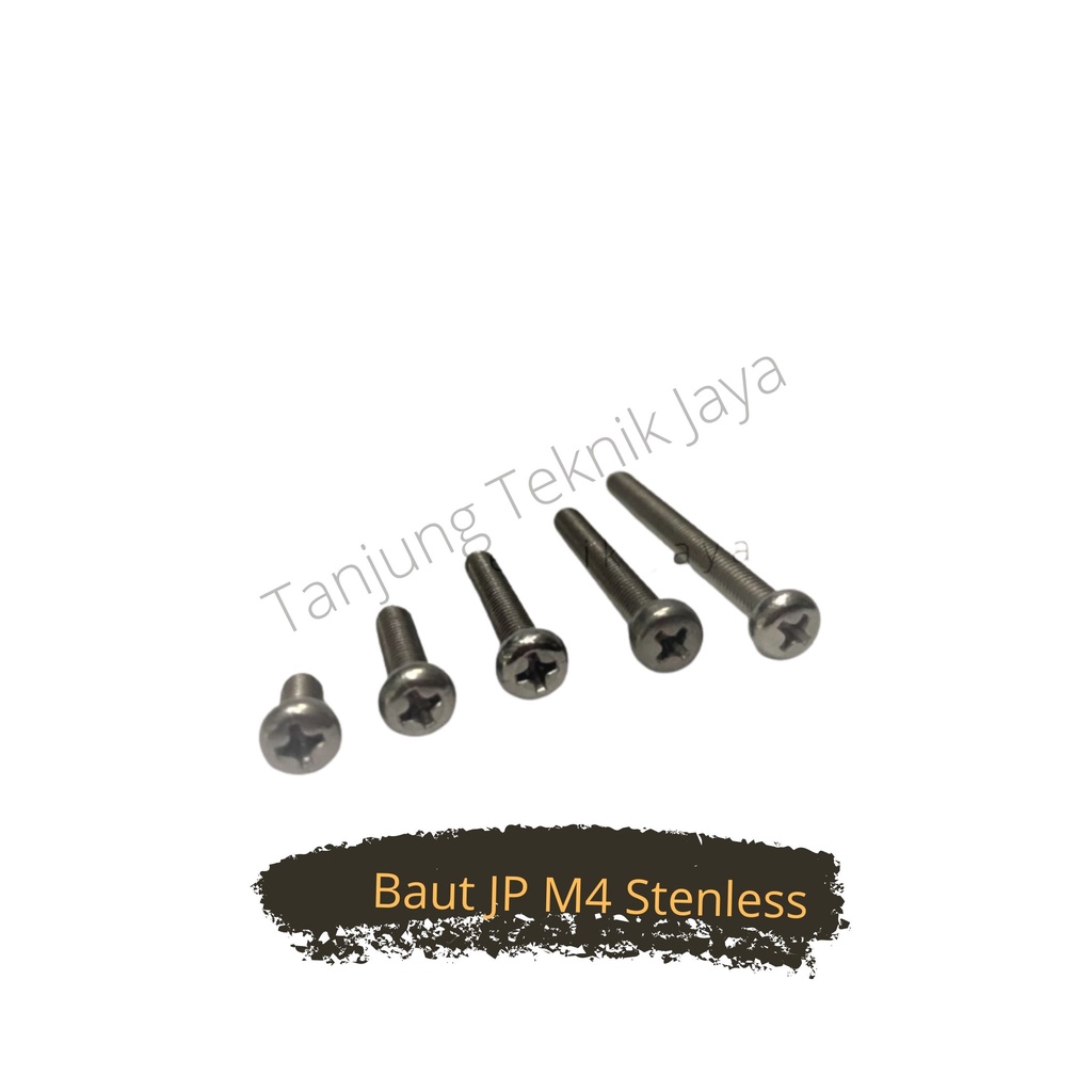 Jual Baut JP STAINLESS M4 KEPALA OBENG PLUS/ Baut SS JP 4MM DRAT HALUS SUS 304 MURAH | Shopee ...