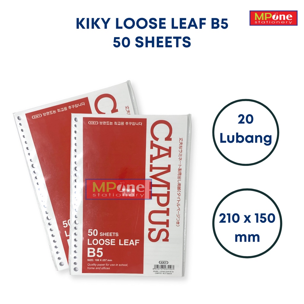 Jual Isi Binder Kiky / Loose leaf Bergaris / Ukuran B5 / Campus / Isi 50 Sheets | Shopee Indonesia