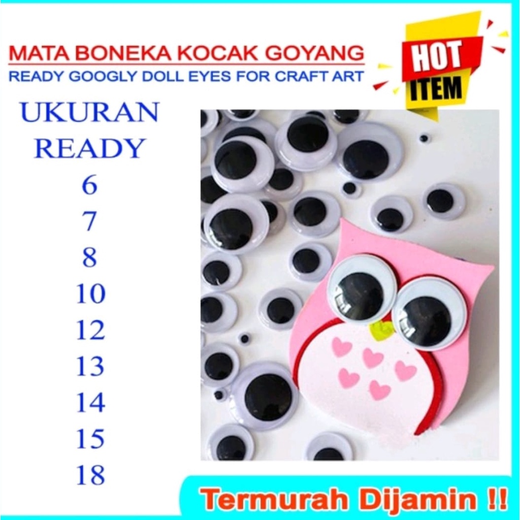 Jual MATA KOCAK BONEKA JALAN MOVING GOOGLY EYES/ MATA BONEKA isi 100pcs ...