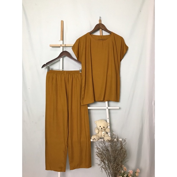 Jual BABYDOLL RAYON POLOS | SET CELANA PANJANG | PAJAMAS RAYON ...