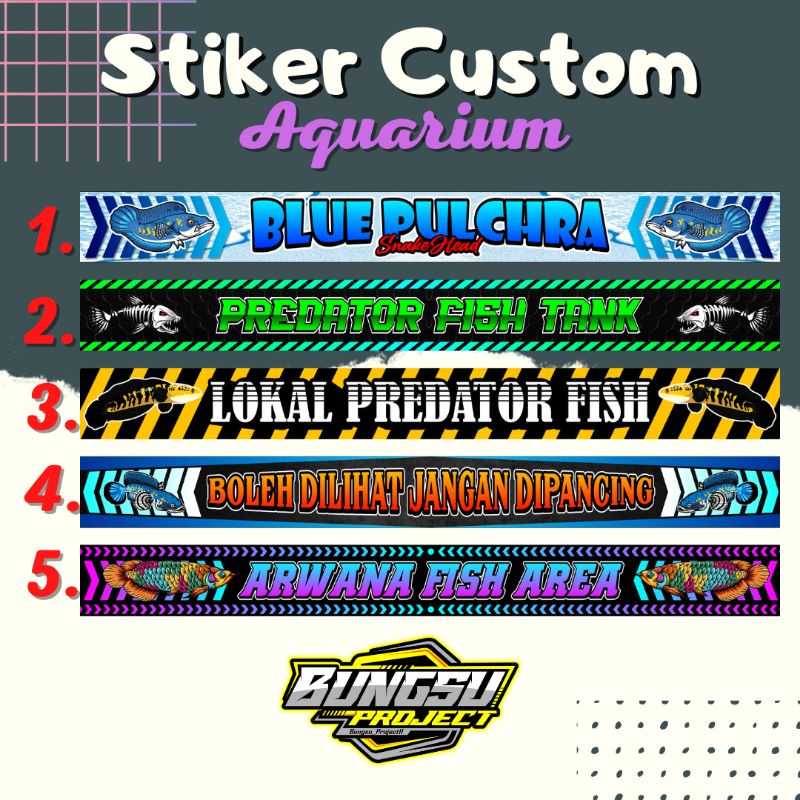 Jual Stiker Aquarium Custom Channa Blue Pulchra Predator Fish Arwana ...