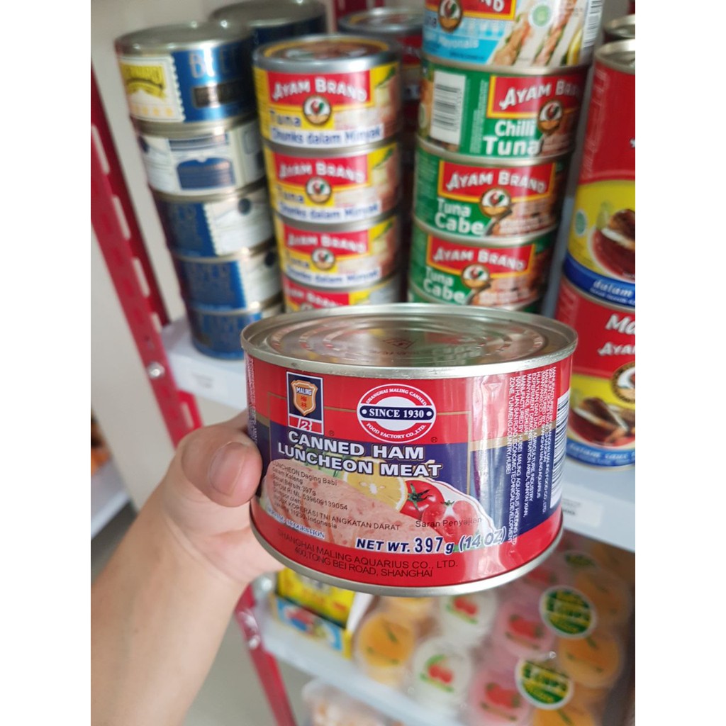 Jual Daging Ham Maling TTS Merah Canned Ham Luncheon Meat Pork 397 Gr ...