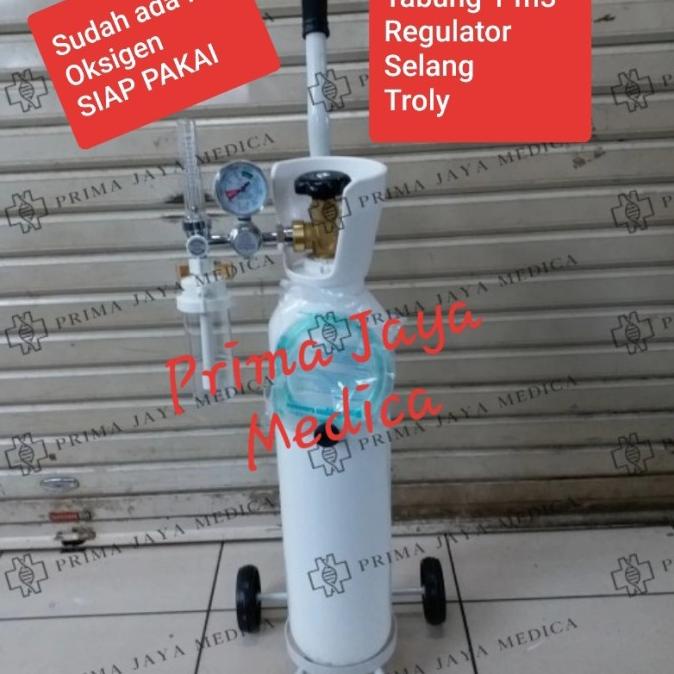 Jual Tabung Oksigen 1 m3, Siap Pakai (Tabung, Regulator, Trolley ...