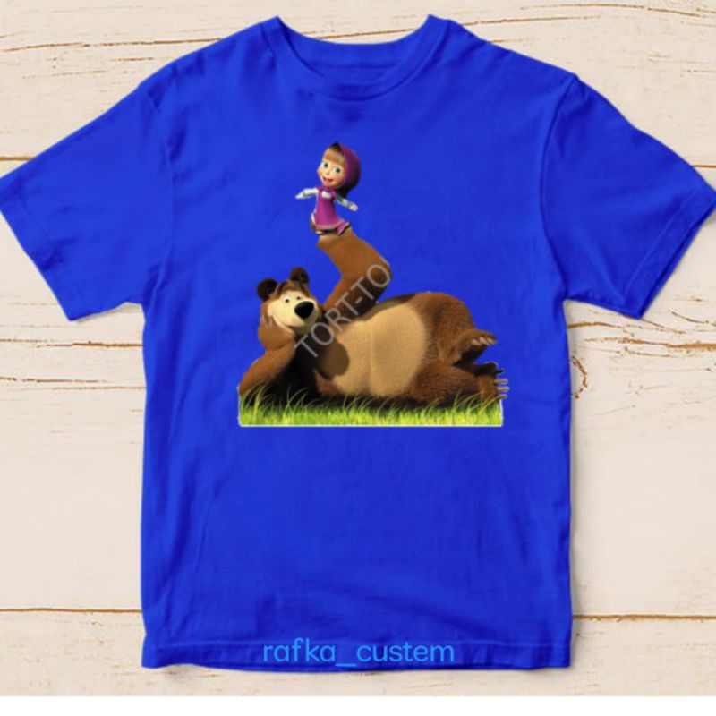 Jual baju marsha en the bear kaos custem anak gambar marha en the bear ...