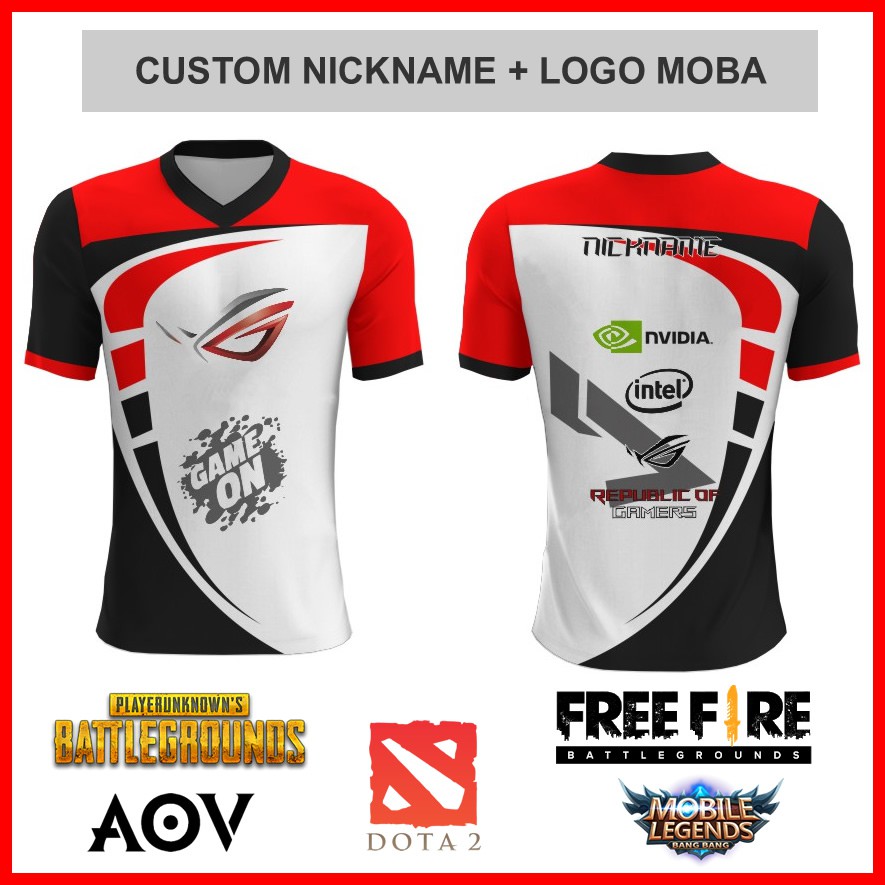 Jual Baju Kaos Jersey Republic of Gamers Printing Custom | Shopee Indonesia