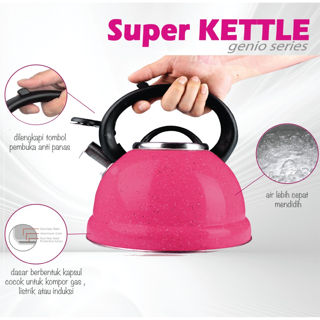 Jual BOLDe Super Kettle GENIO ( Ketel Siul ) Teko Air Stainless 3L ...