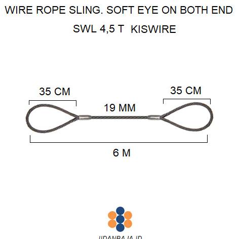 Jual WIRE ROPE SLING SOFT EYE ON BOTH END 19 MM X 6 M. SWL 4,5 T ...