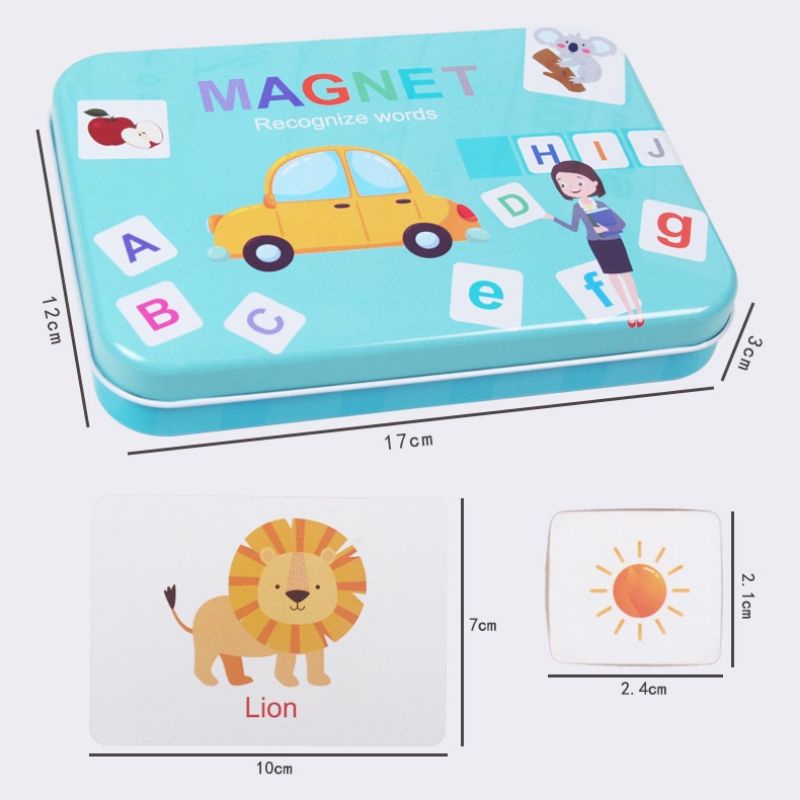 Jual Magnet Spelling Game Recognize Words Tin Box Belajar ABC Alphabet ...