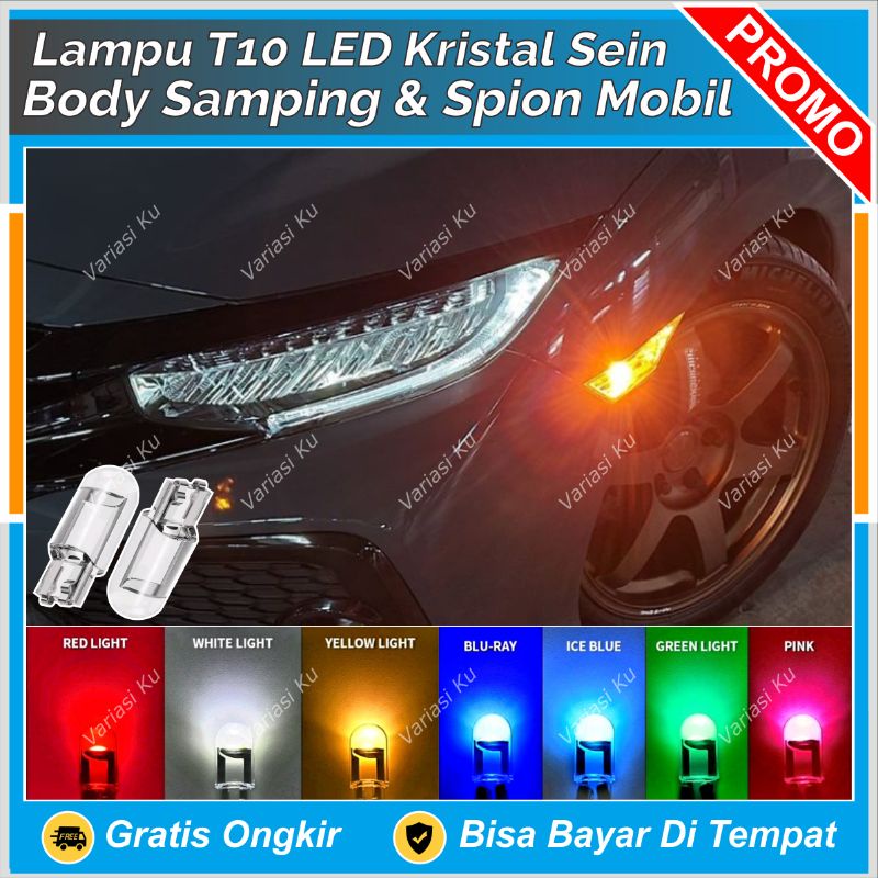 Jual LAMPU SEN SPION & BODY SAMPING MOBIL LED T10 KRISTAL RESIN KACA ...