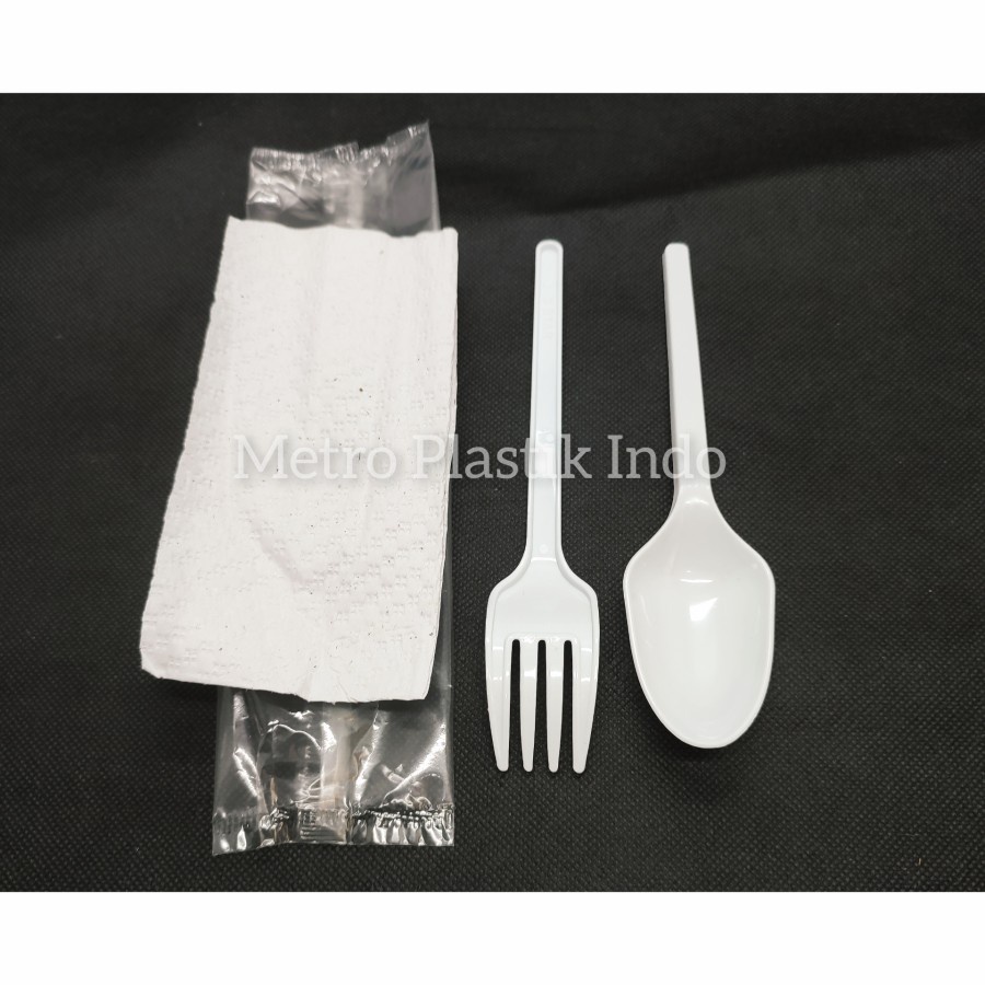 Jual Sendok Garpu Plastik set | Garpu Plastik | Tisu | Paket Sendok ...