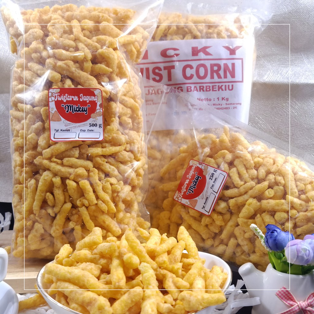 Jual snack kiloan twistko twist corn jagung bakar mickey 1kg | makanan ...