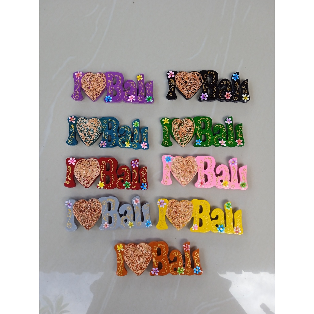 Jual 5Pcs Fridge Magnet Kulkas I Love Bali Bahan Kayu Kerajinan ...