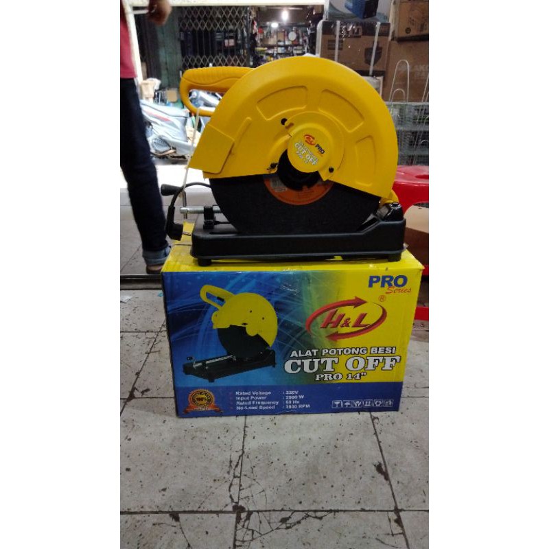 Jual MESIN POTONG BESI 14" H&L / MESIN CUT OFF 14" H&L pro series | Shopee Indonesia