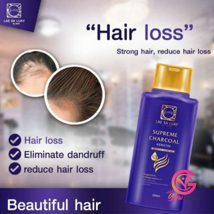 Jual LAE SA LUAY SUPREME CHARCOAL KERATIN SMOOTH SHAMPOO 200ML | Shopee Indonesia