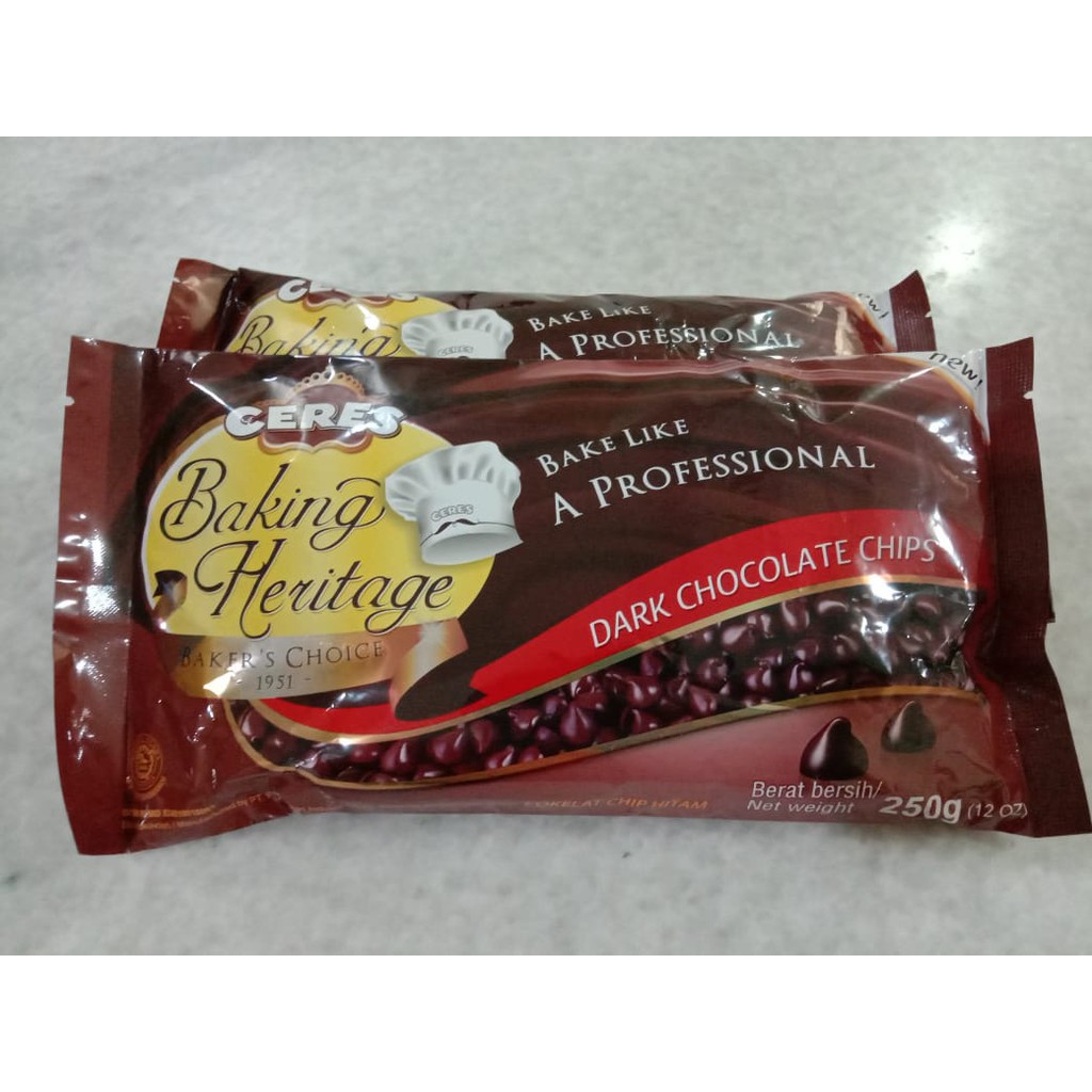 Jual Ceres Baking Heritage Dark Chocolate Chips 250 Gr | Shopee Indonesia