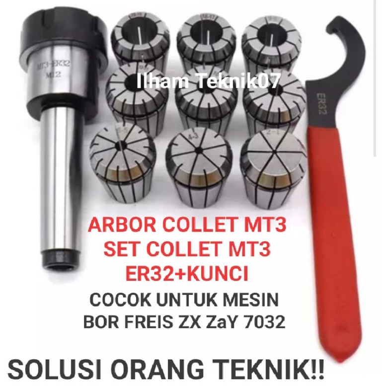 Jual arbor collet mt3 set collet MT3 ER32 dan kunci cocok untuk mesin ...