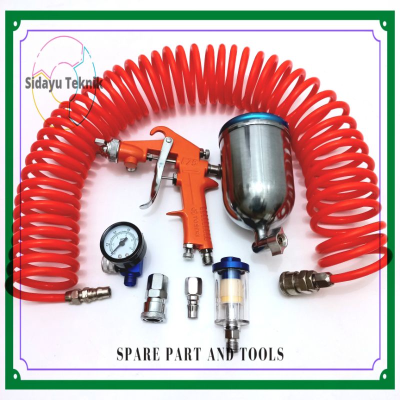 Jual Spray Gun K3 F75 Air Filter Regulator Selang Kompresor Angin ...