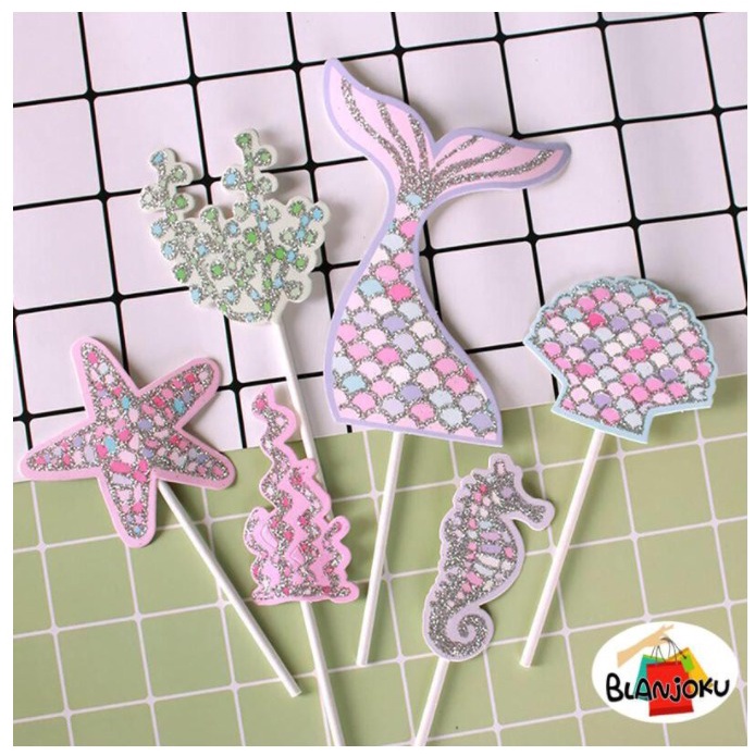 Jual Mermaid Glitter Buntut / Tail Mermaid Topper Cake Birthday ...