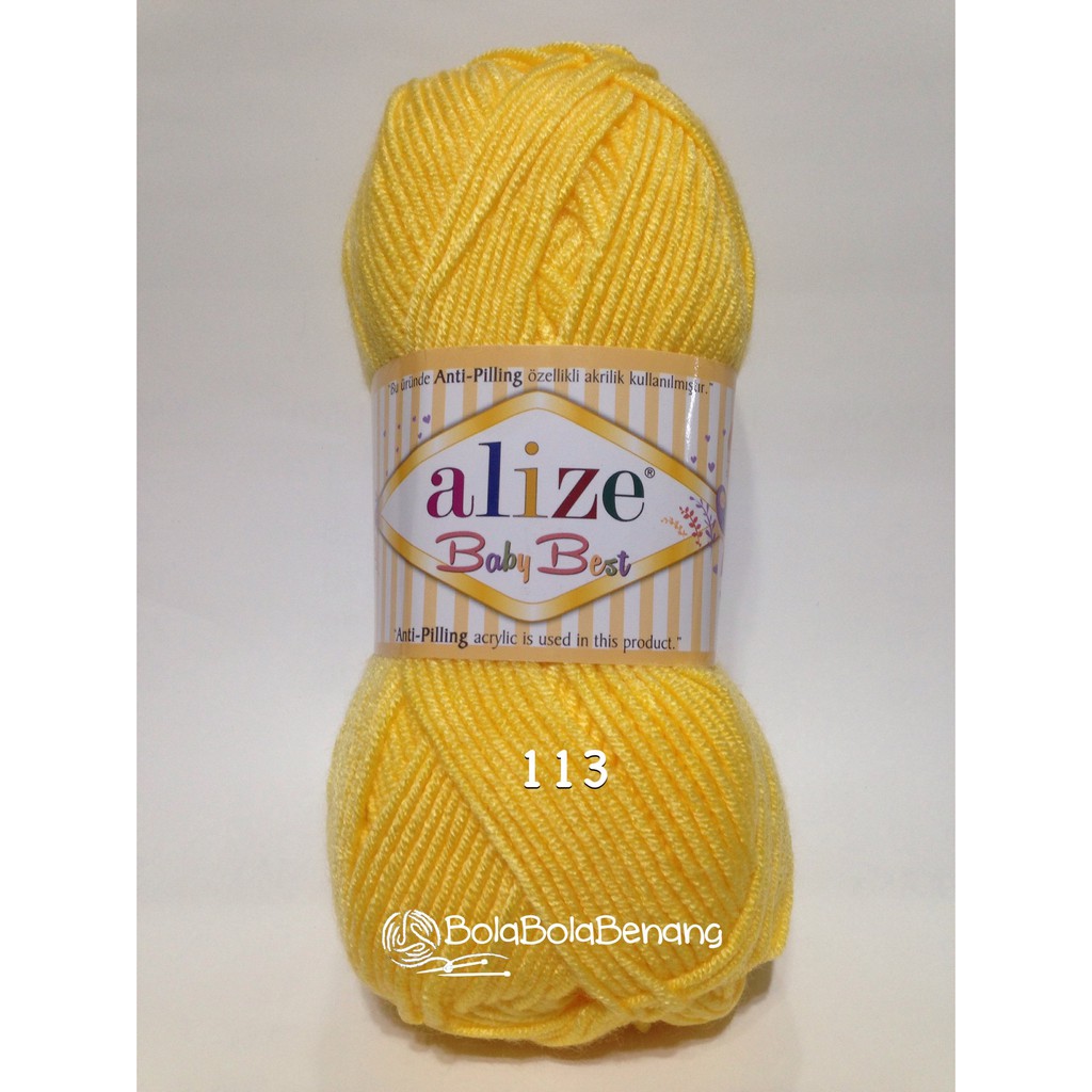Jual Benang Rajut Import Alize Baby Best 113 Yellow | Shopee Indonesia