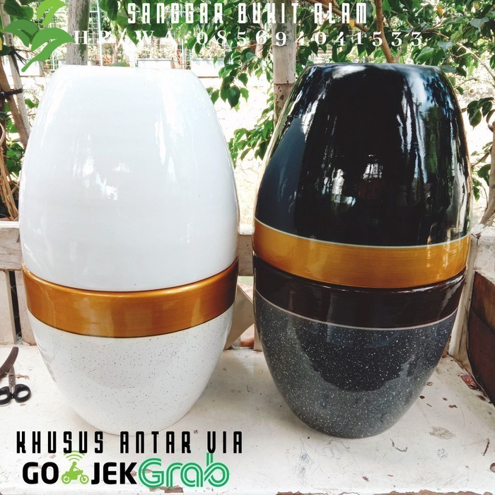 Jual Pot Keramik/Pot Gerabah/Pot Tanah Liat/Pot Bunga Putih Diameter 20 ...