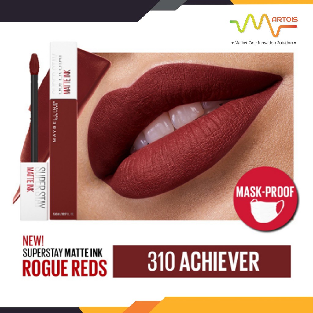 Jual Maybelline Superstay Matte Ink Rogue Reds 310 Achiever | Shopee ...