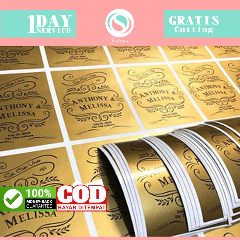 Jual SPGS 14 1-6 Cetak Custom Sticker GOLD SILVER Print Stiker Kemasan ...