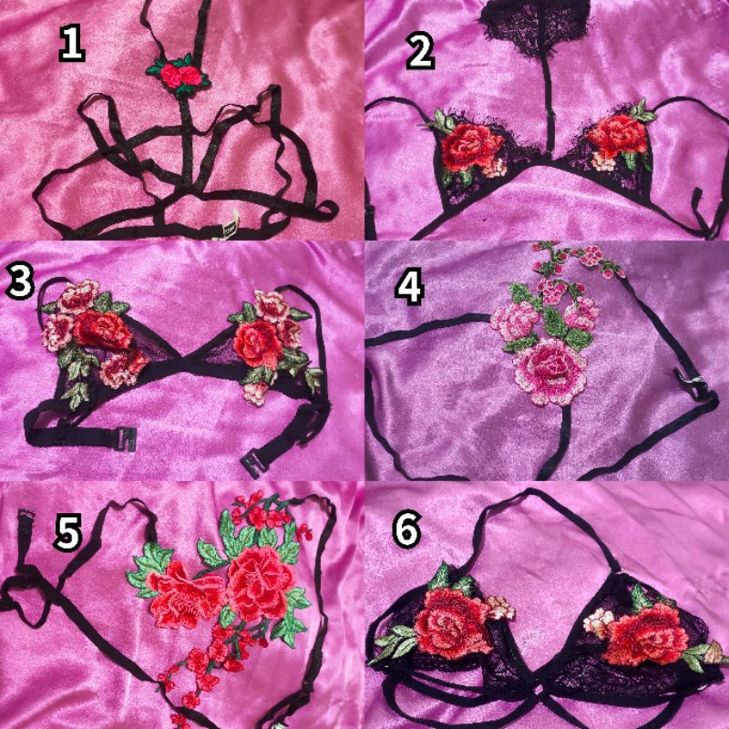 Jual Bra Tali Harga Per 1 Bra Border Rose Mawar | Shopee Indonesia