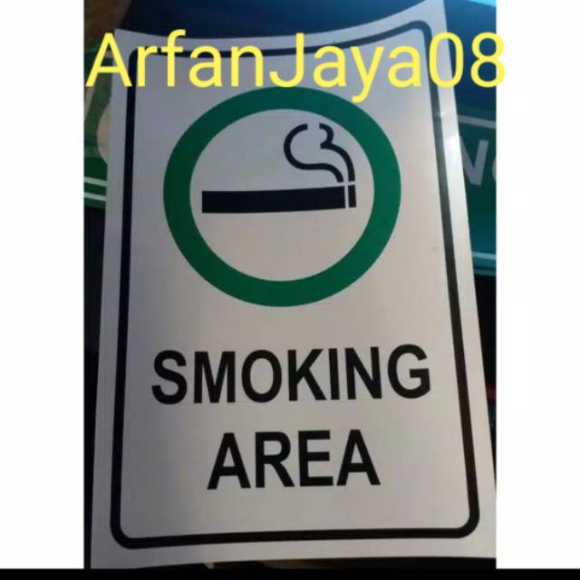 Jual Stiker sign RAMBU Label SMOKING AREA/ KAWASAN MEROKOK | Shopee ...
