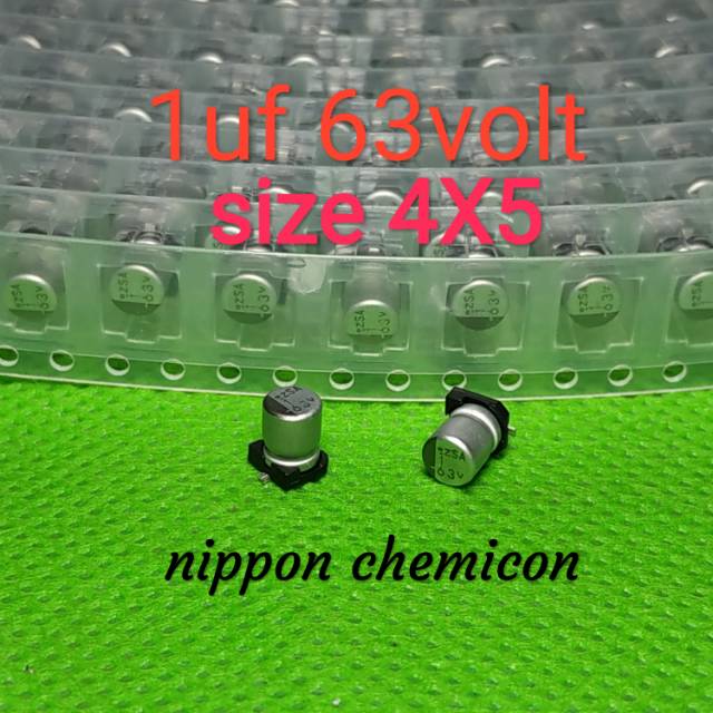 Jual Solid kapasitor capasitor elko elco SMD 1uf 63v original nippon ...