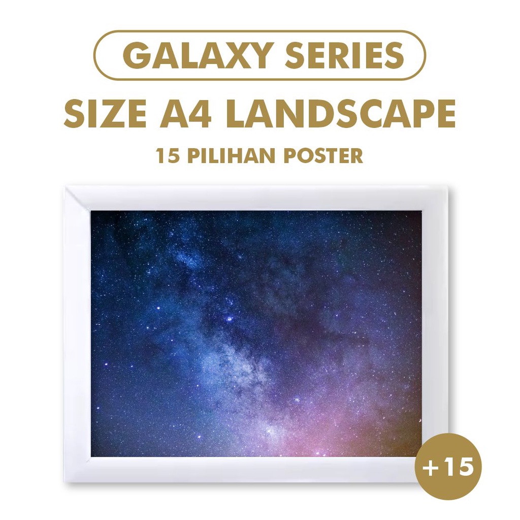 Jual Poster Bingkai Minimalis | Galaxy Series Landscape | Size A4 | 15 ...