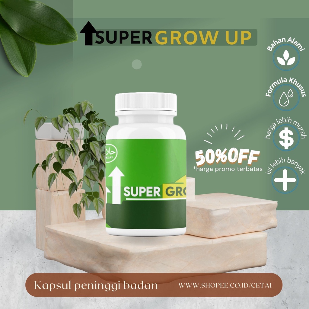 Jual super grow up kapsul obat suplemen peninggi badan herbal alami paling cepat ampuh dan ...