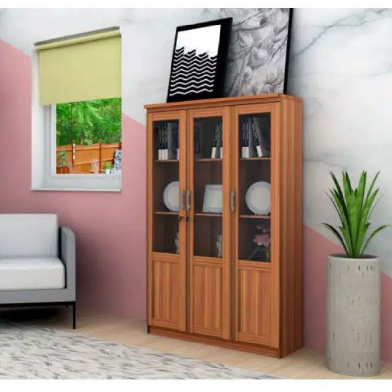 Jual LEMARI KACA LEMARI BUKU LEMARI PAJANGAN LEMARI HIAS RAK BUKU RAK ...