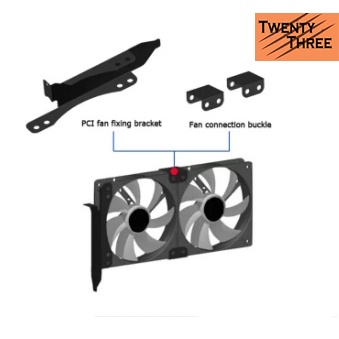 Jual Bracket VGA PCI Dual 2 fan extension 90 120 mm kipas gpu mounting ...