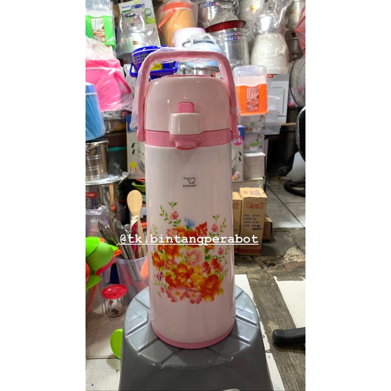 Jual Termos Air Panas Pencet / Pompa 2.5 Liter Elephant / Termos Wadah Air Panas / Termos ...