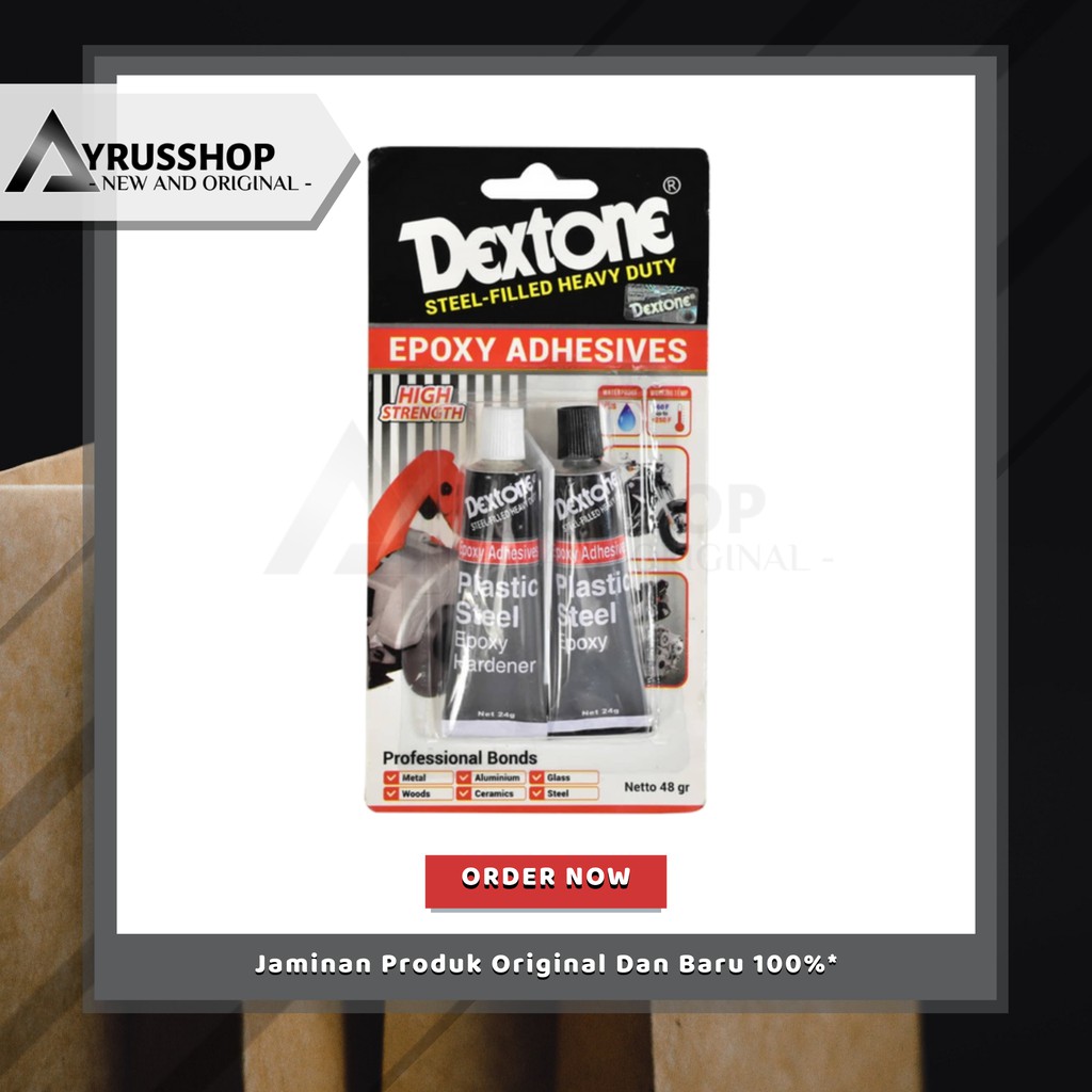 Jual Lem Perekat Kaca/Metal/Besi/Keramik Glue Epoxy Rapid DEXTONE 48gr ...